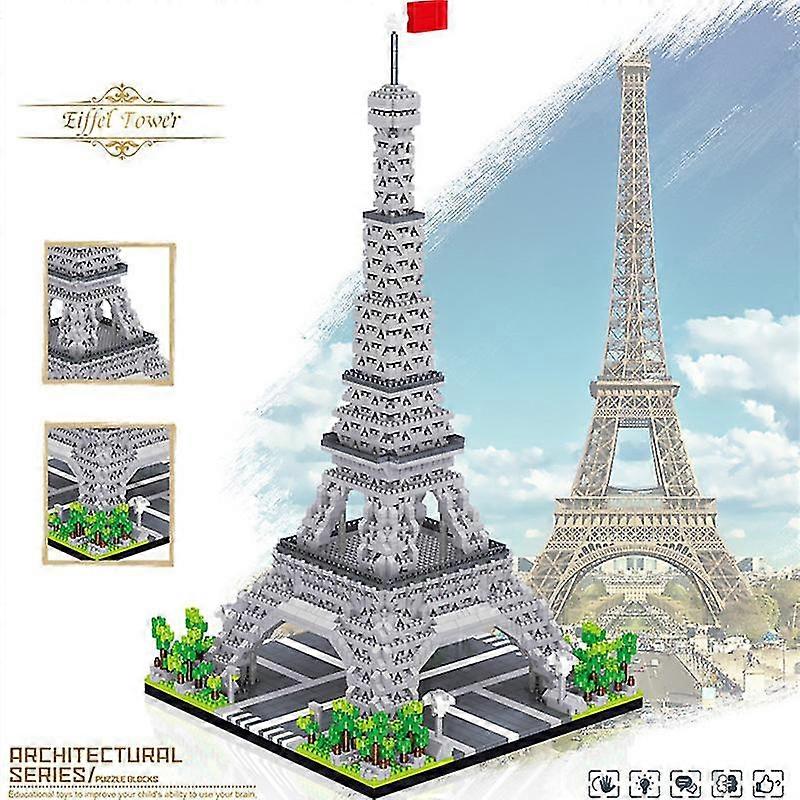Architecture Eiffel Tower London Pair Louvre Micro Model Building Blocks Construction Toy Toy ...