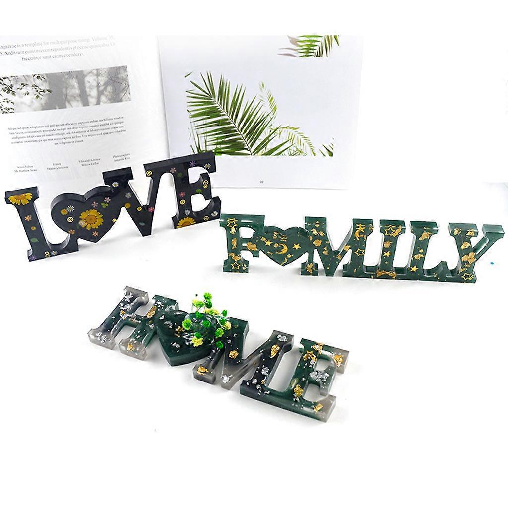 1/3Pieces Love Home Family Resin Epoxy Mold Love Sign Word Mold Crafts ...