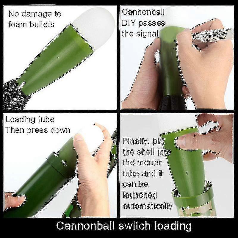 Foam Mortar Launcher With Target Board & 3 X Soft Simulation Rocket For ...