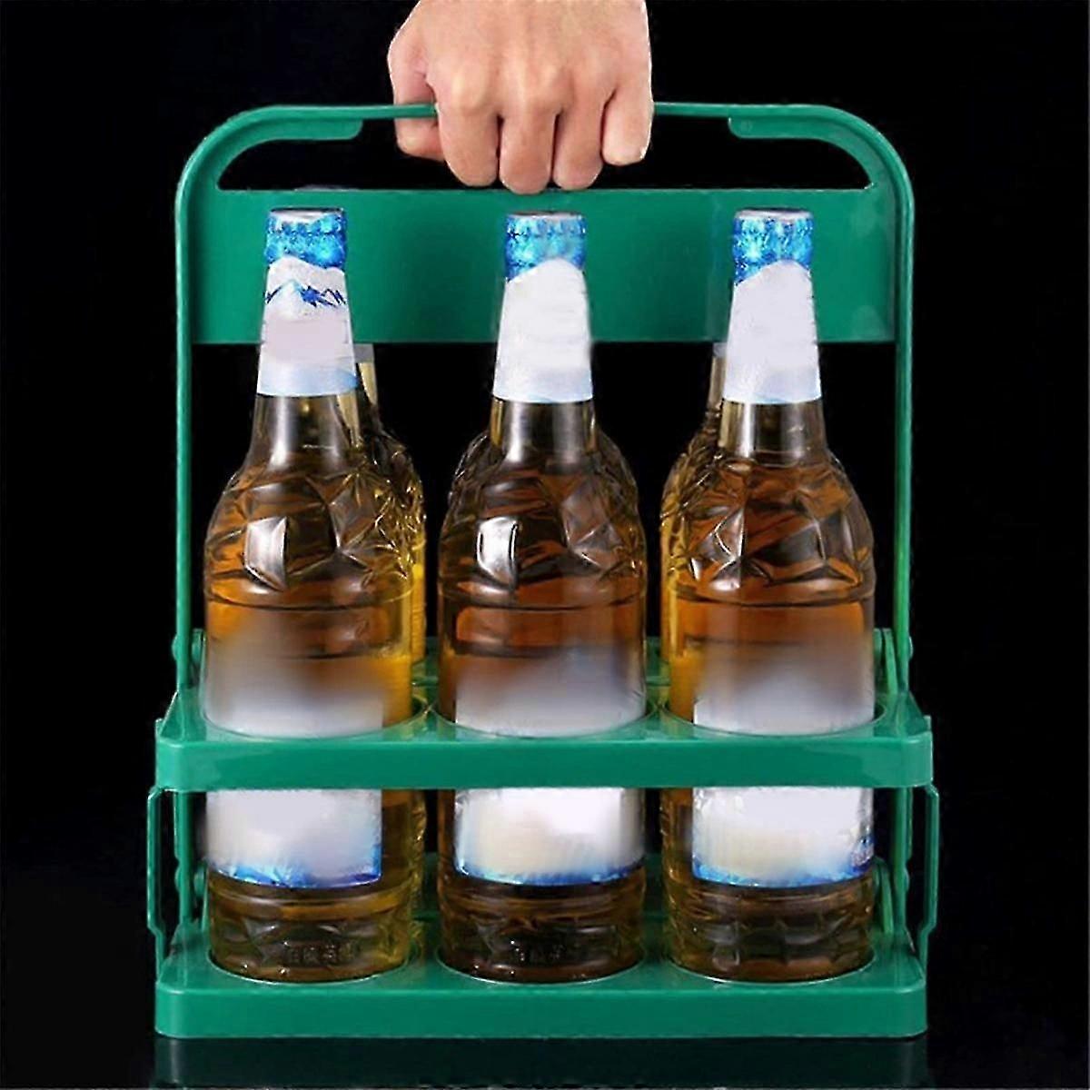 Portable Beer Carrier- 6 Pack Drink Holder,reusable Plastic Wine Beer ...