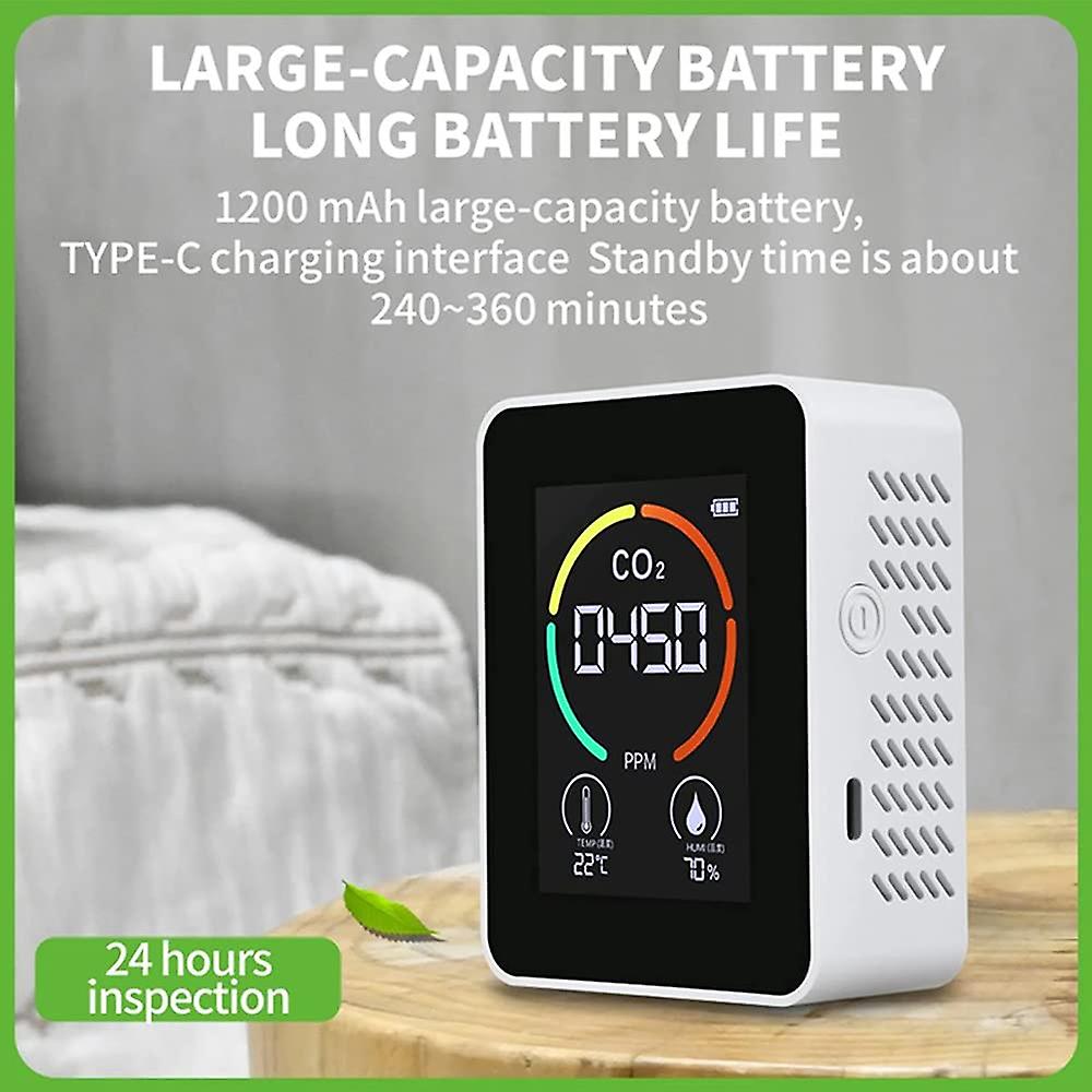 Temperature & Humidity Meter, Air Quality Monitor, CO2 Detector, 3-In-1 ...