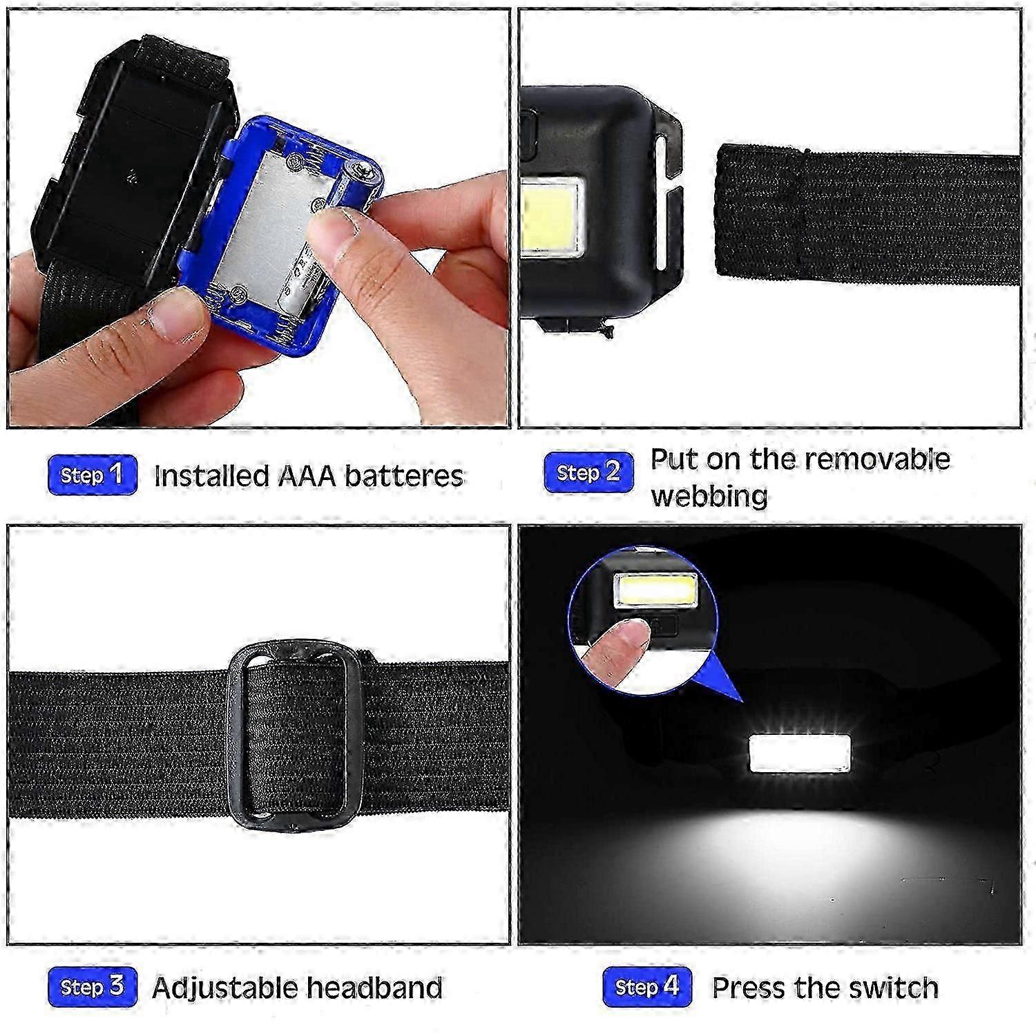 30 Pcs LED Headlamp Flashlight for Adults & Kids, Adjustable Headband ...