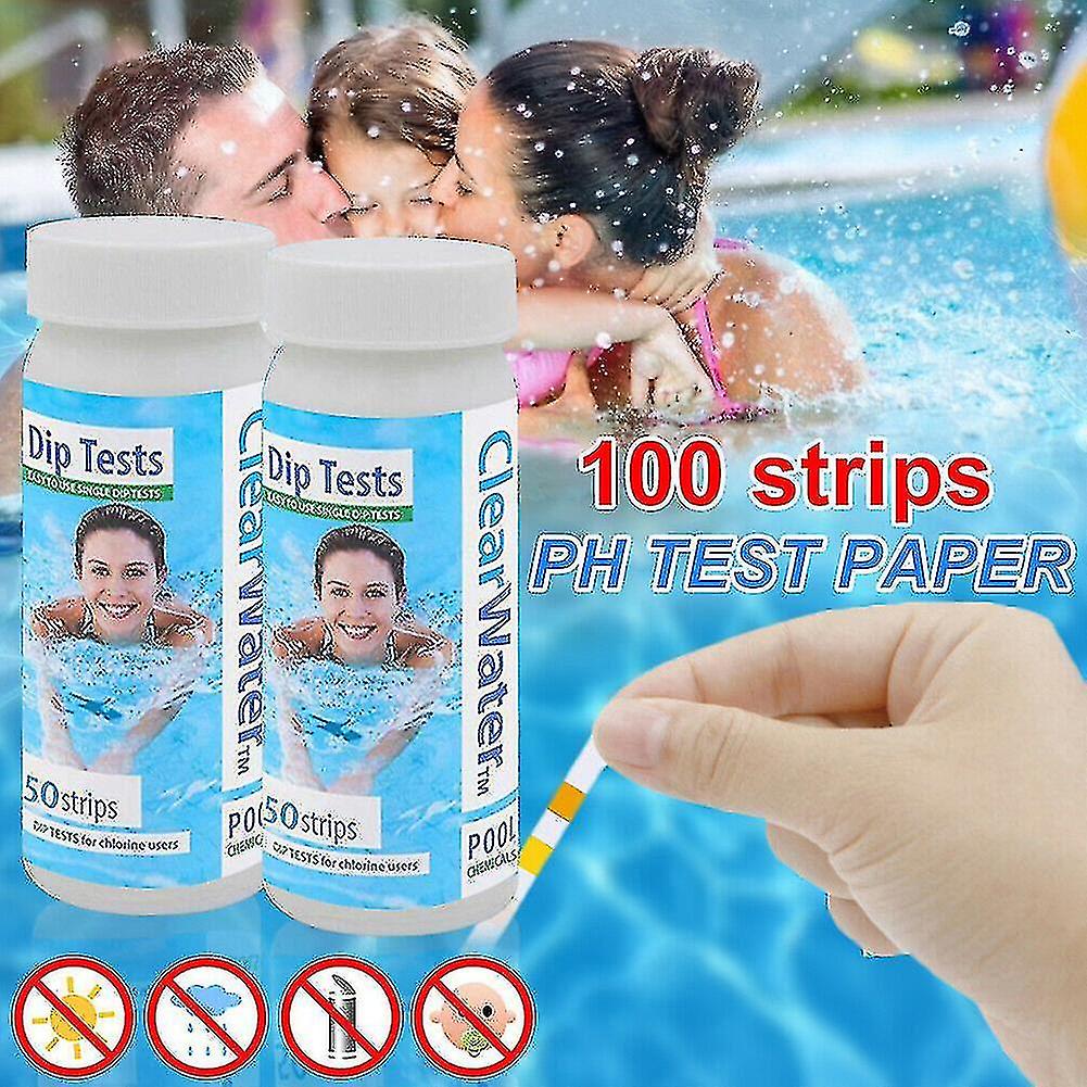 100pcs Clearwater Dip Test Strips Hot Tub Spa Swimming Pool Water Ph ...