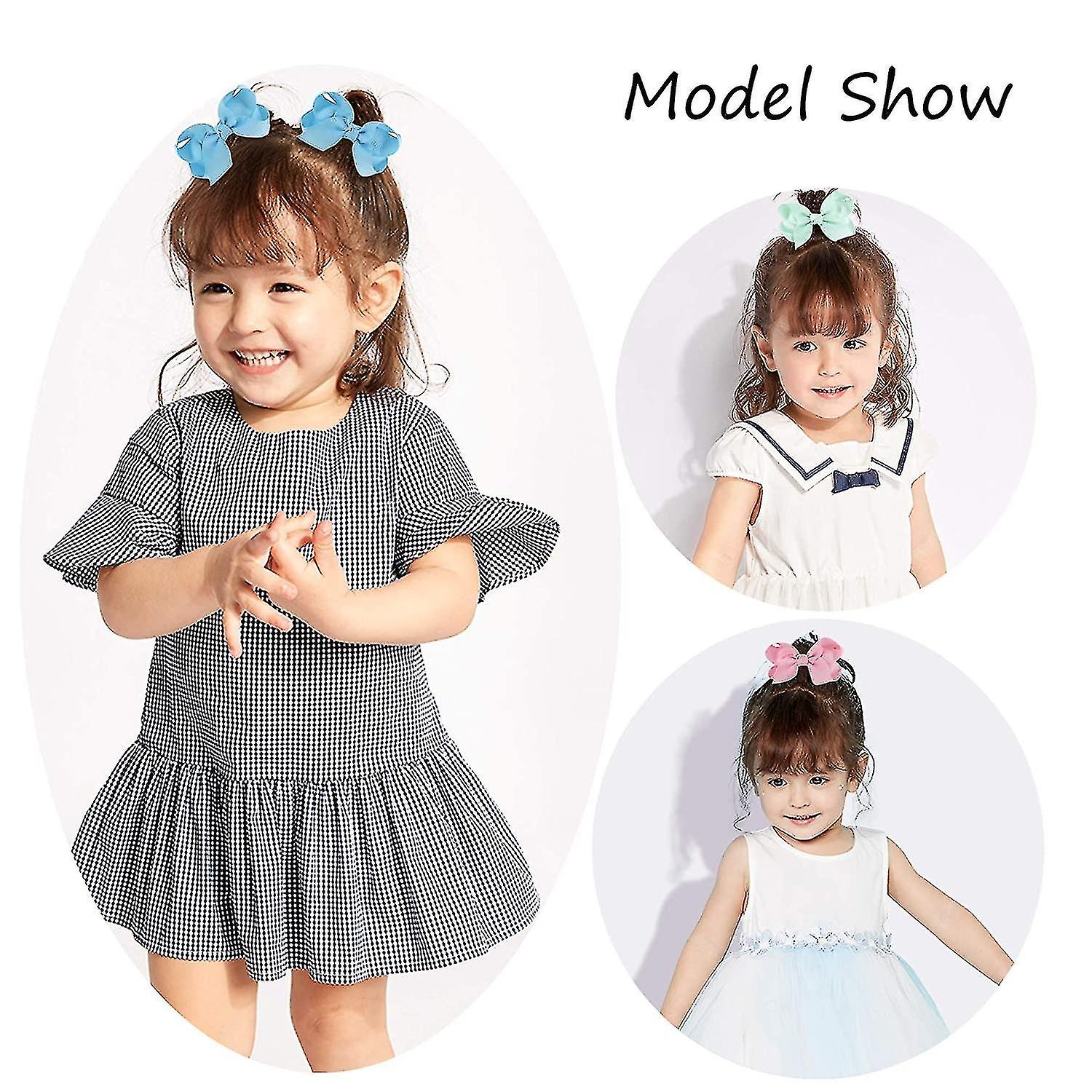 40 Pieces 3" Hair Bows Baby Girls Alligator Clips Grosgrain Ribbon ...