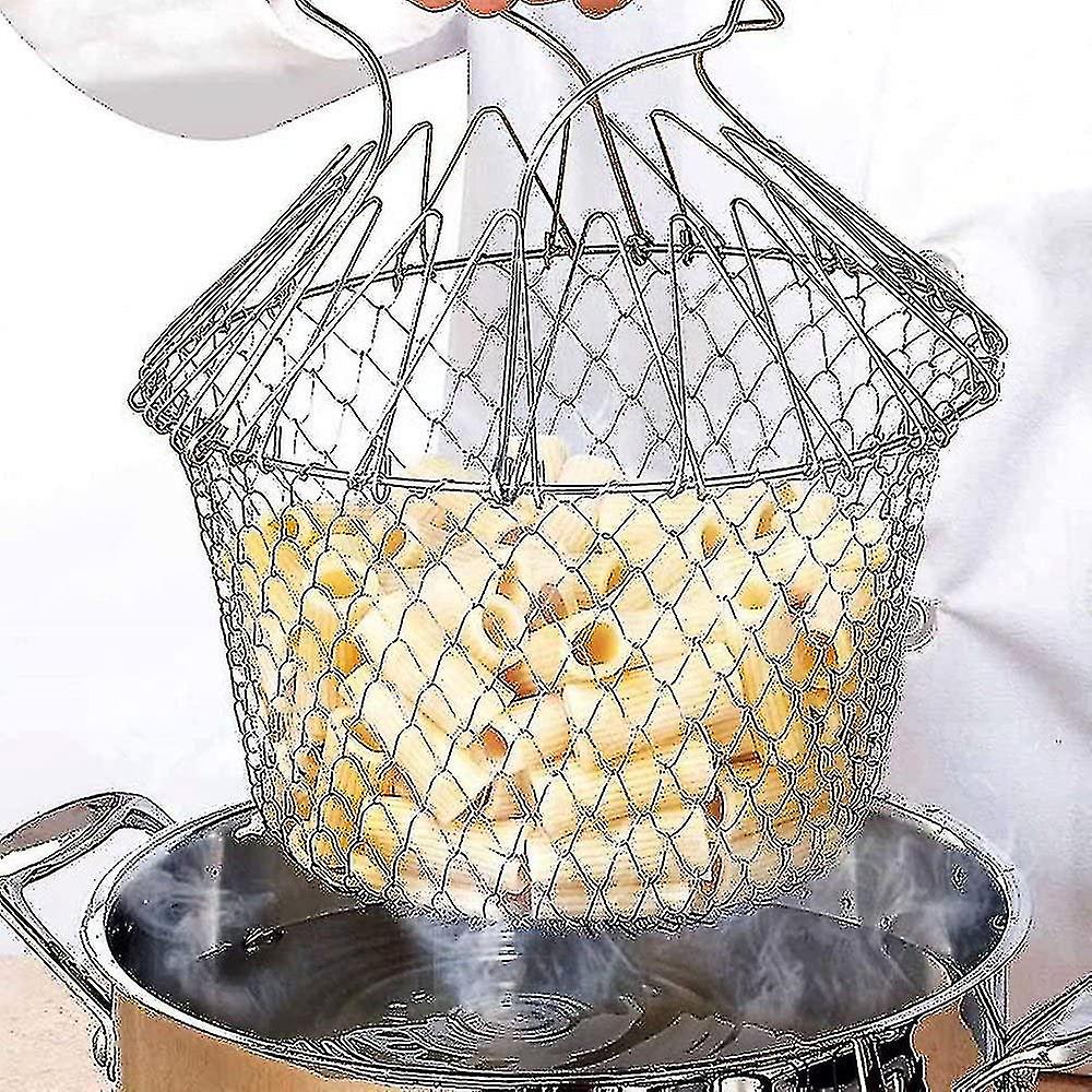 Foldable Multi-function Stainless Steel Fry Basket,poaching Boiling ...