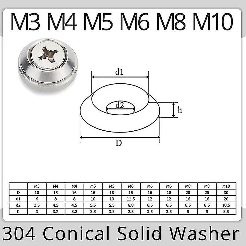 Countersunk Washer M3 M4 M5 M6 M8 M10 Conical Solid Flat Gasket Concave ...
