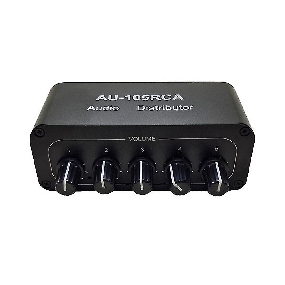 Stereo Audio Mixer 1 Input 5 Output Multi-Channel Audio Source Distributor RCA Interface for ...