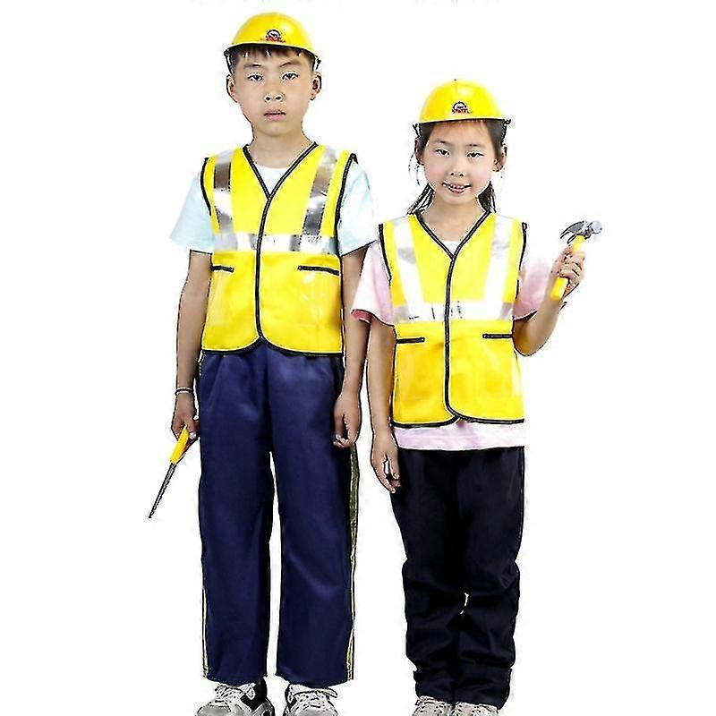 2022 Construction Worker Costume Kit For Kids Role Play Toy Set Career ...