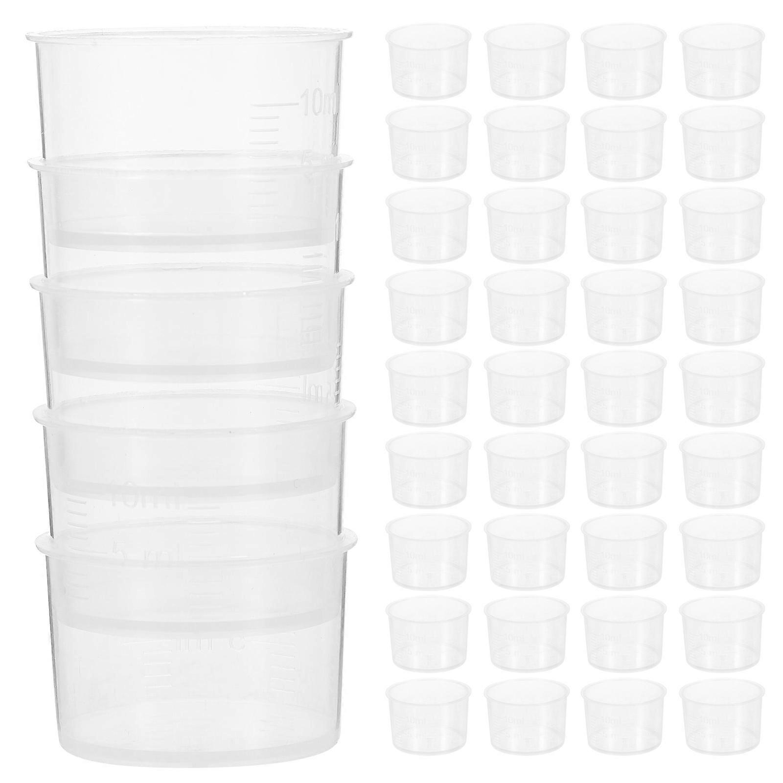 100pcs 10ml Disposable Measuring Cups Thickened Clear Plastic Liquid ...