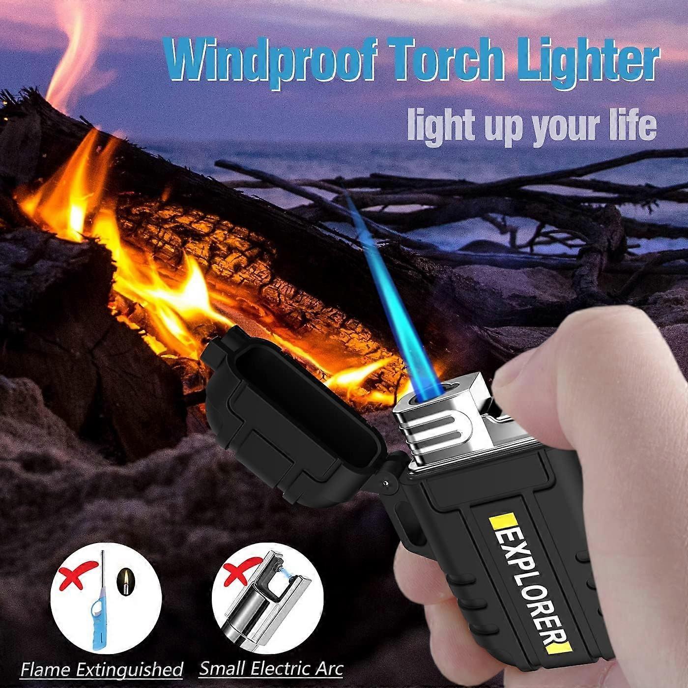 Torch Lighter, Refillable Butane Lighter with Lock, Windproof and ...
