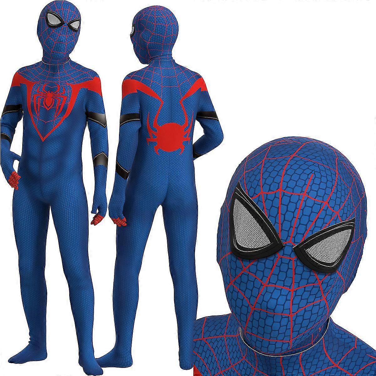 Spider-man Animated Suit Cosplay Costume Party Jumpsuit Fitted Kids ...
