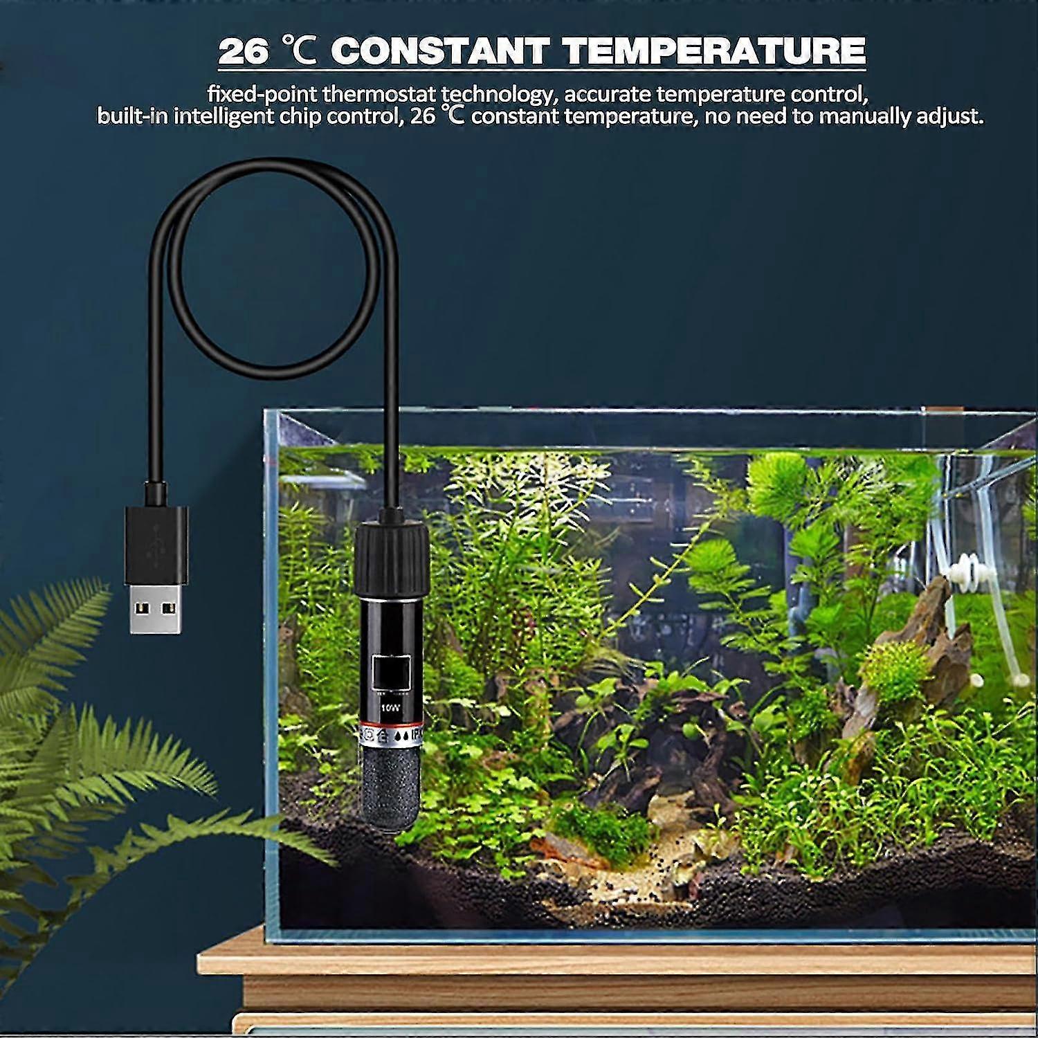 Mini Aquarium Heater | Thermostat 10w Usb Rechargeable Rod For Heating ...