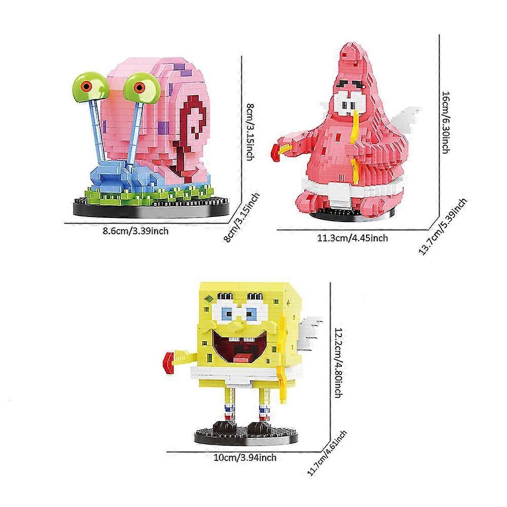 SpongeBob SquarePants Building Blocks Figure Gary Snail Patrick Star ...