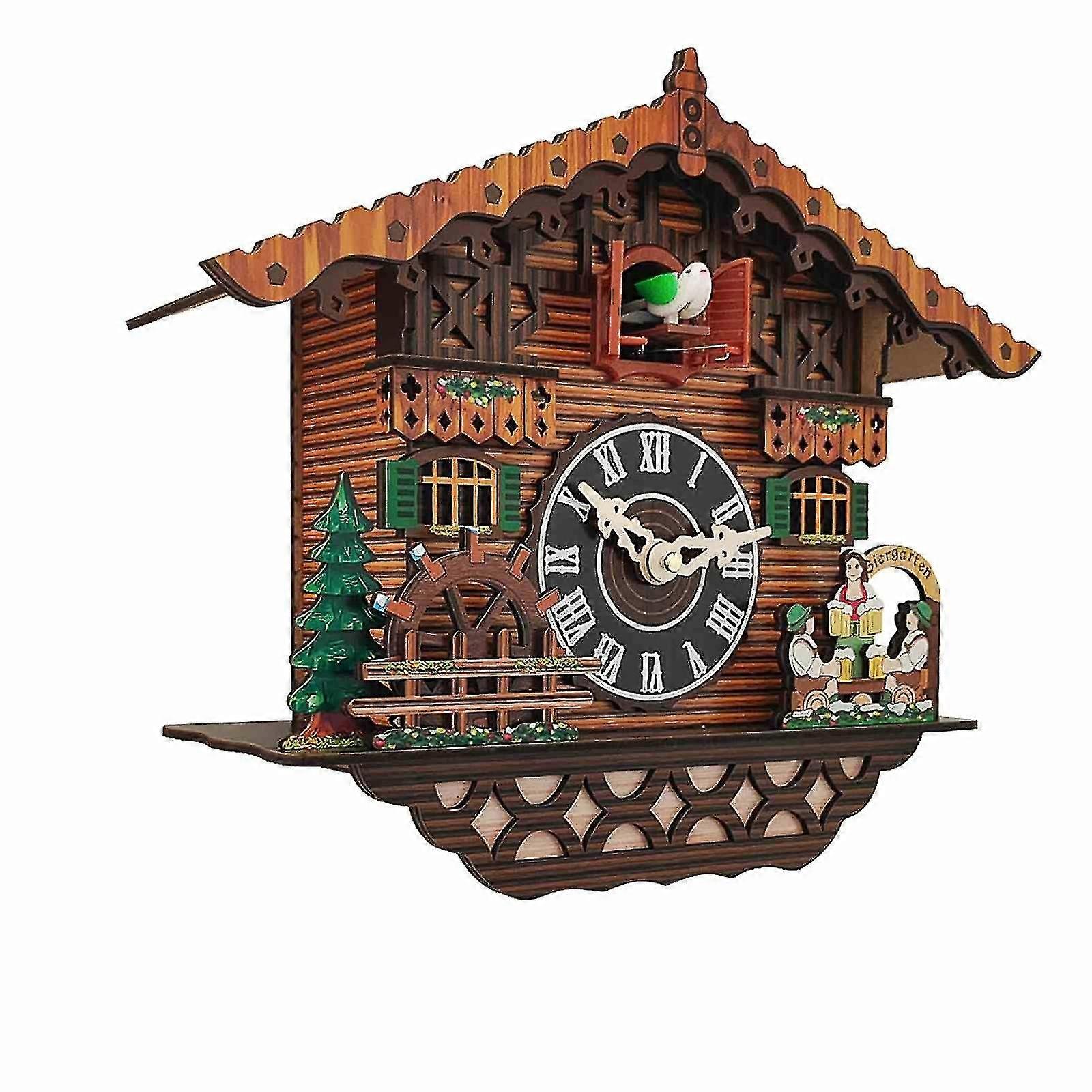 Cuckoo Clock Traditional Chalet Forest House Clock Handcrafted Wooden ...
