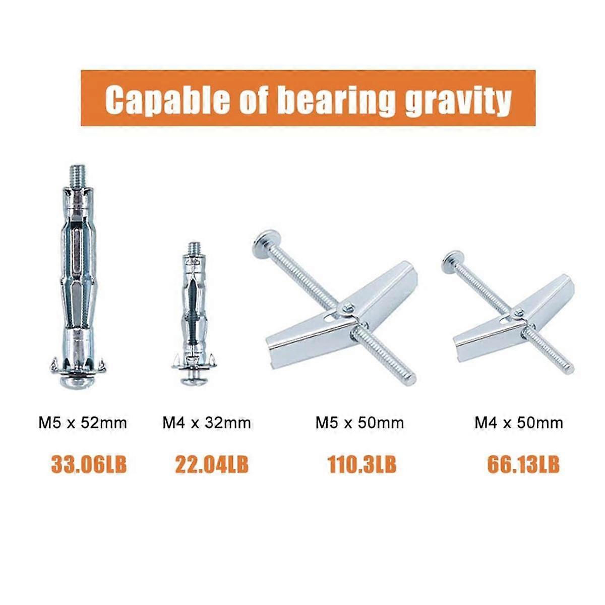 25Sets Toggle Bolt and Bolt,Wing Nut Kit,Heavy Duty Wall Anchors ...