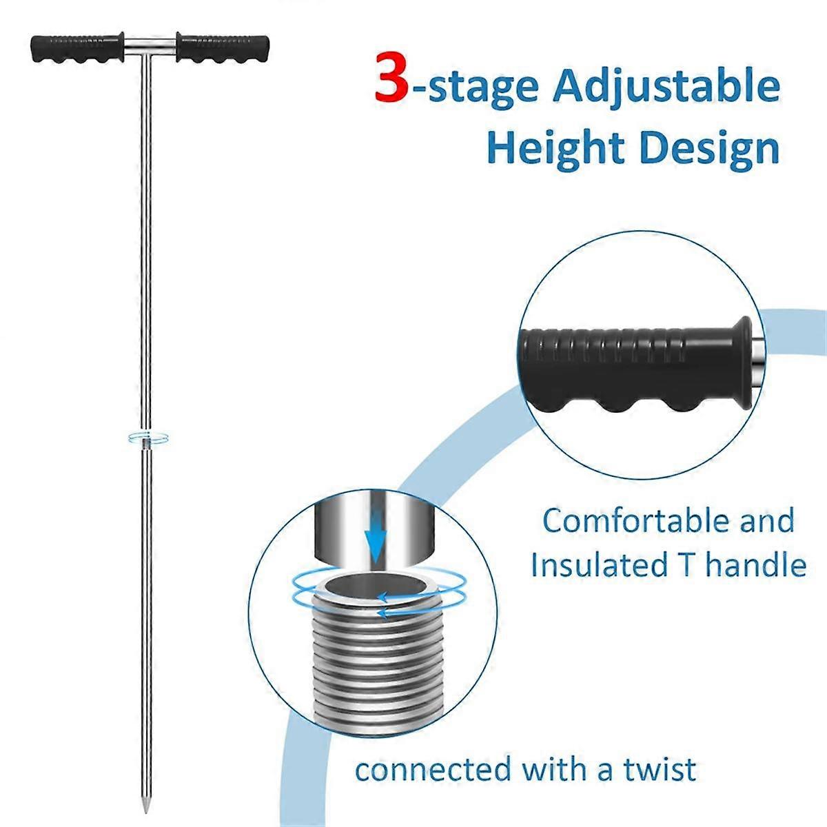 Stainless Steel Soil Probe, Adjustable Ground Rod Tool for Locating ...