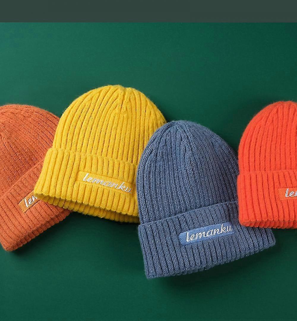 Ins Candy Color Knitted Hat Melon Leather Hat Men's Tide Autumn And ...