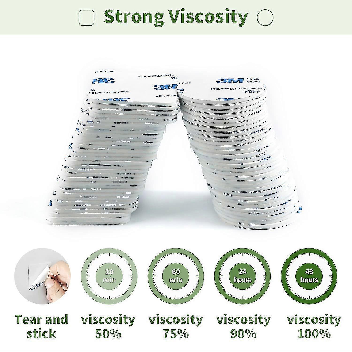 Double Sided Extra Strong, 128 Pieces Strong Adhesive Foam Tape White ...