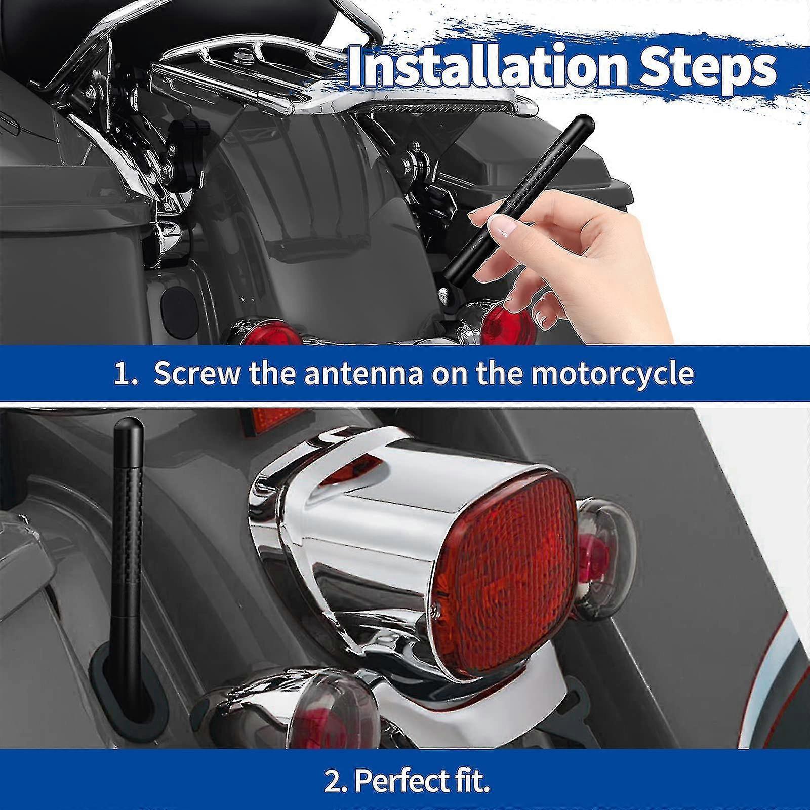 2pcs Motorcycle Carbon Fiber Antenna Mast Replacement Compatible With ...