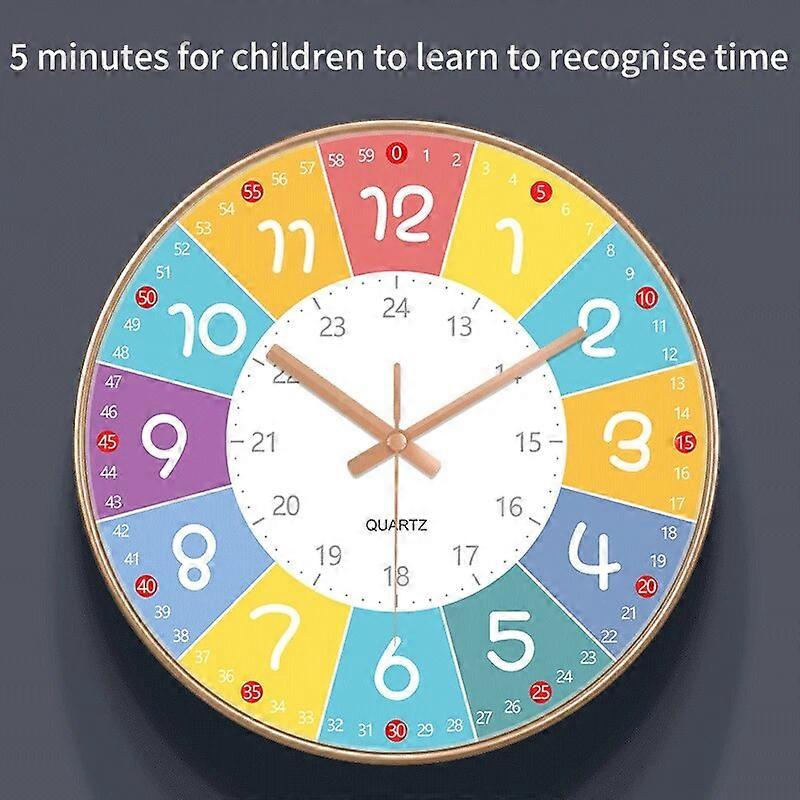 8/10/12inch Children Clock Mute Wall Clock Hour Minute Second Cognition ...