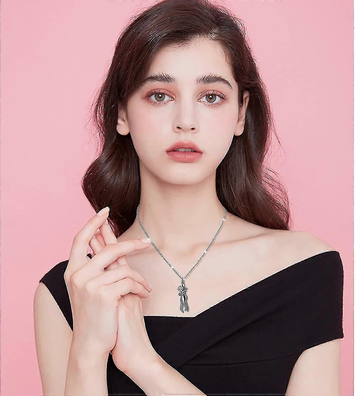 Hug Couple Necklace S925 Sterling Silver Hugging Necklace Beloved ...
