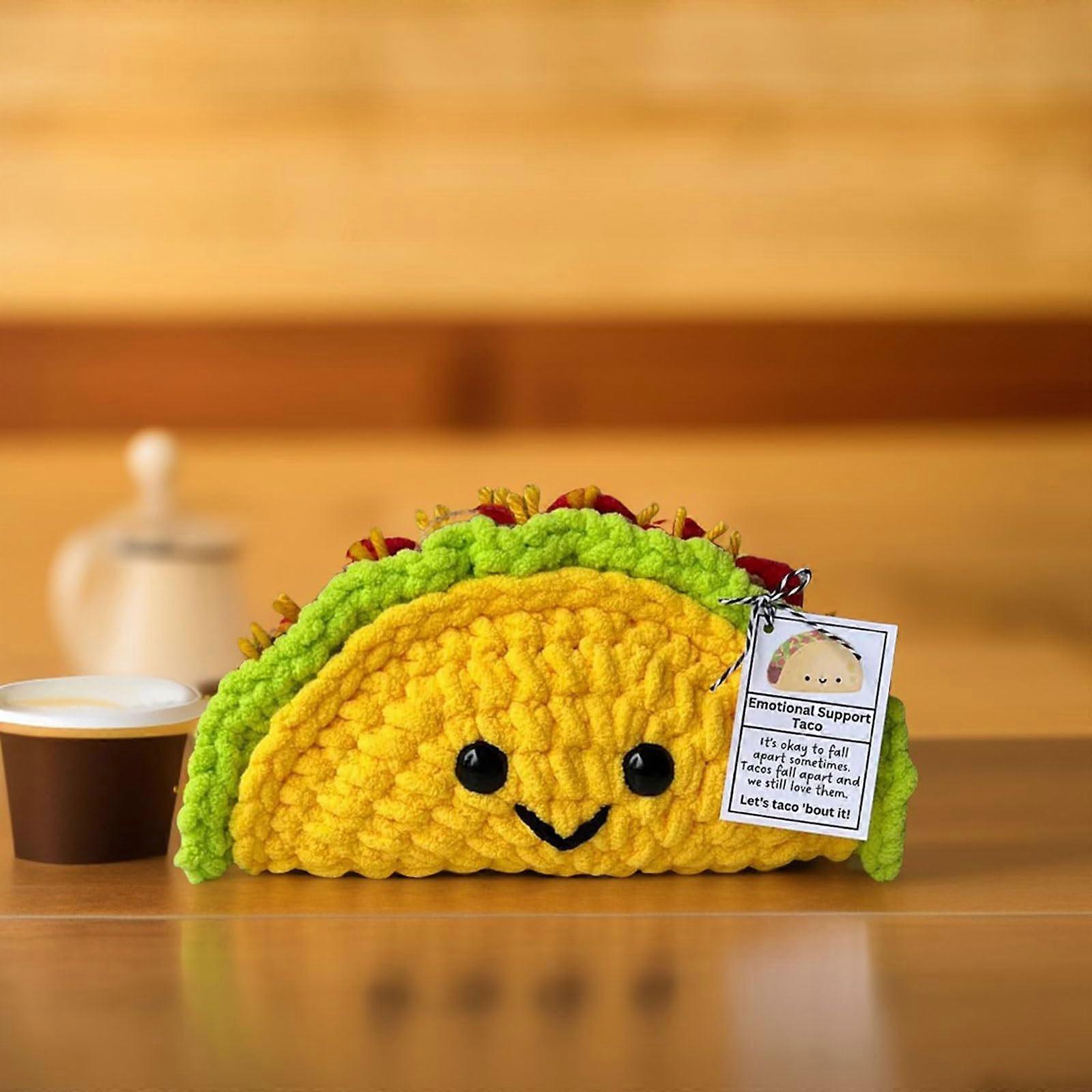 Emotional Support Taco, Handmade Emotional Support Plush with Positive ...