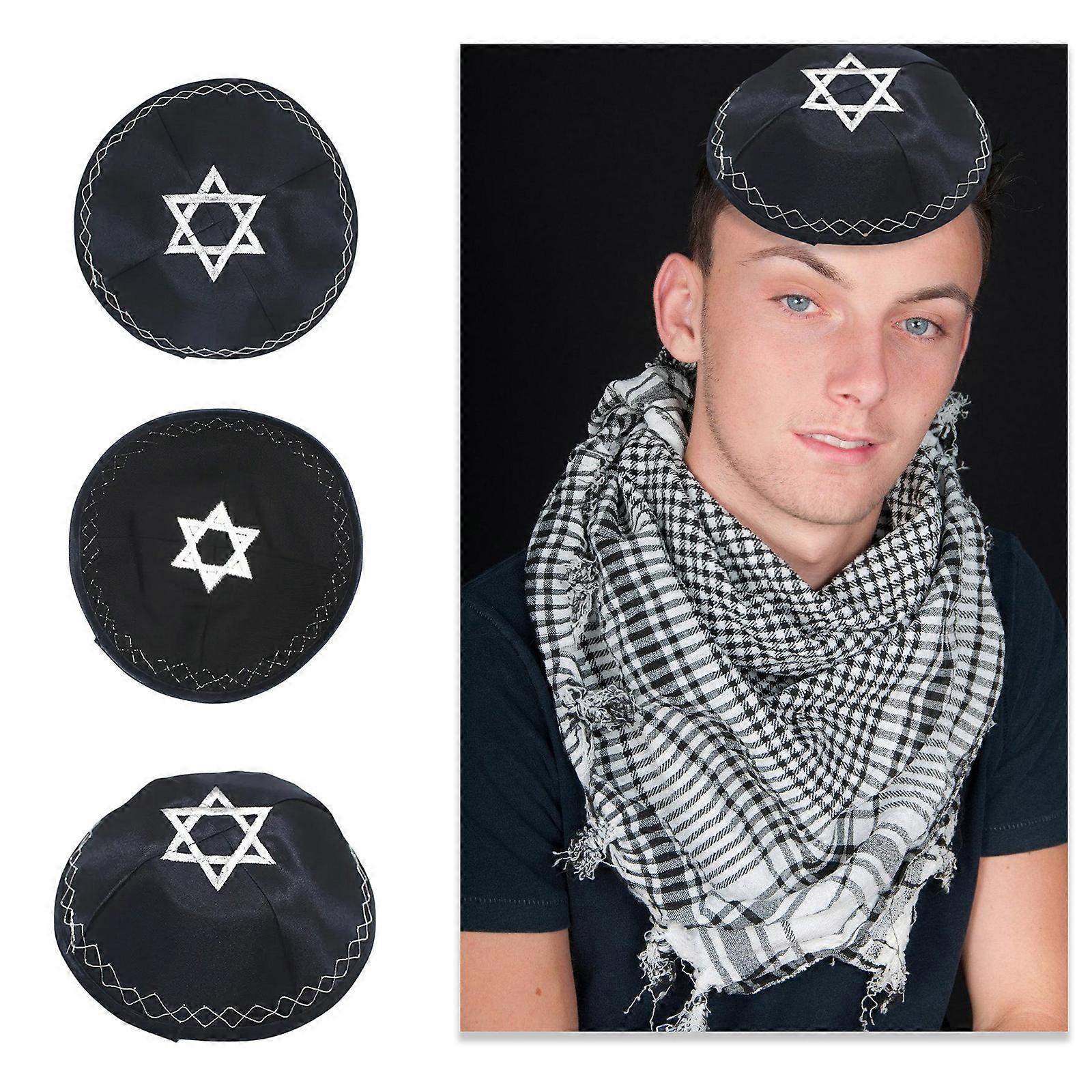 Embroidered Kippah Hat for Israel Adult Jewish Caps Breathable Cotton ...