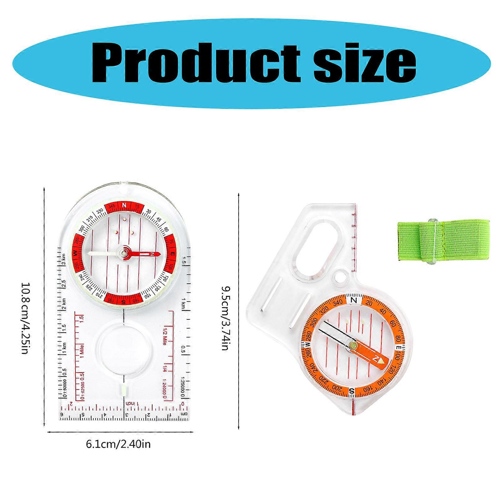 Orientation Thumb Compasses Hiking Navigation Map Scale Ruler Compasses ...