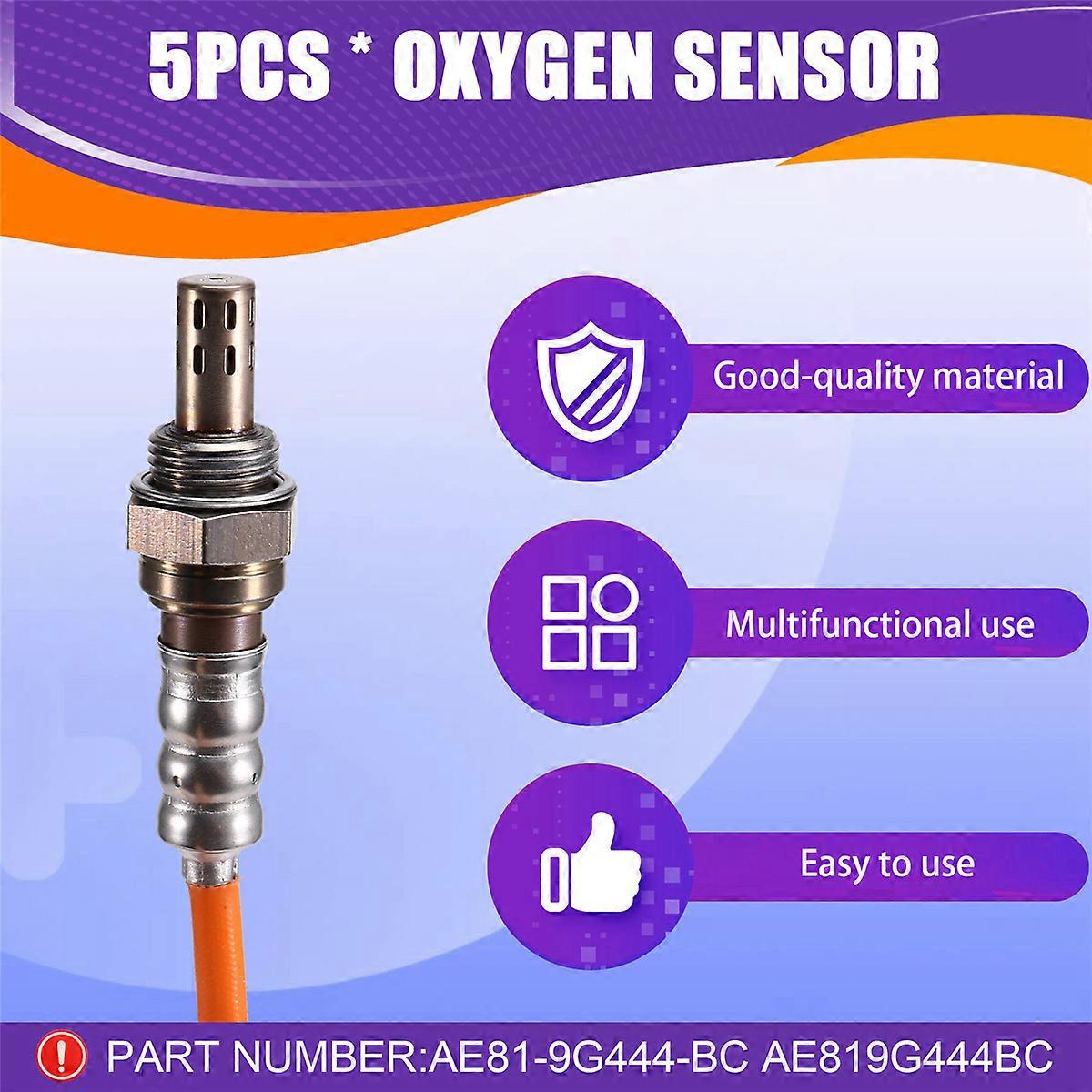 5pcs AE81-9G444-BC AE819G444BC Oxygen Sensor for Fiesta Mk6 Petrol 1.25 ...