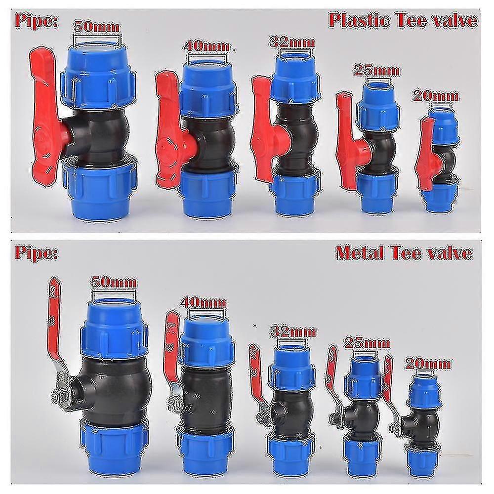 20/25/32/40/50mm Pvc Pe Tube Tap Water Splitter Plastic Valve Connector ...