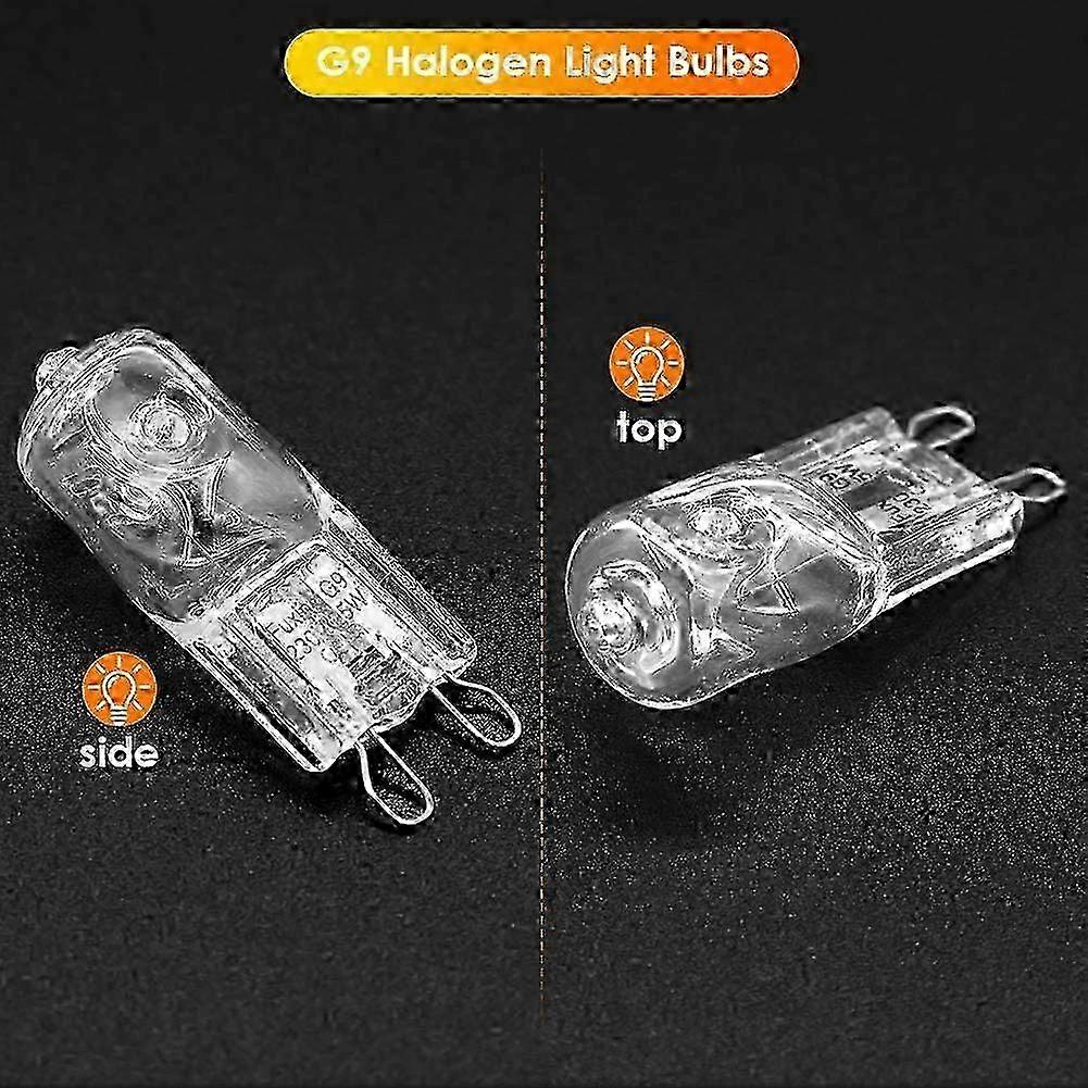 20Pcs G9 Halogen Light Bulbs, 25W Clear Halogen Lamps Dimmable, Warm ...