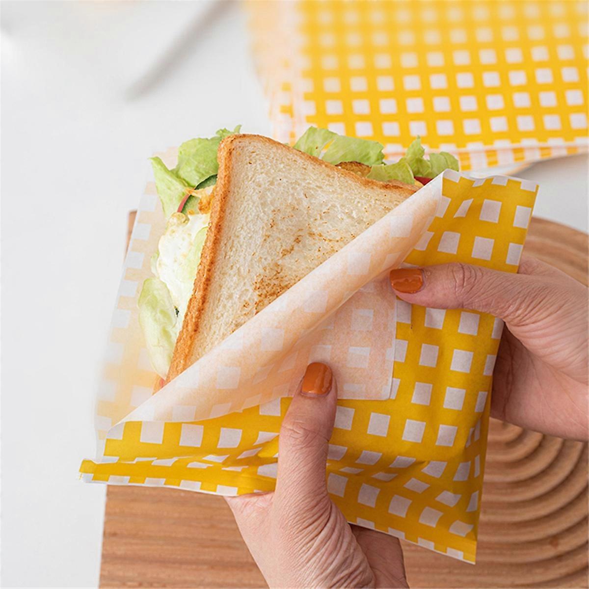 Sandwich Packaging Bags 17x17cm Paper Food Basket Liner Sandwich ...