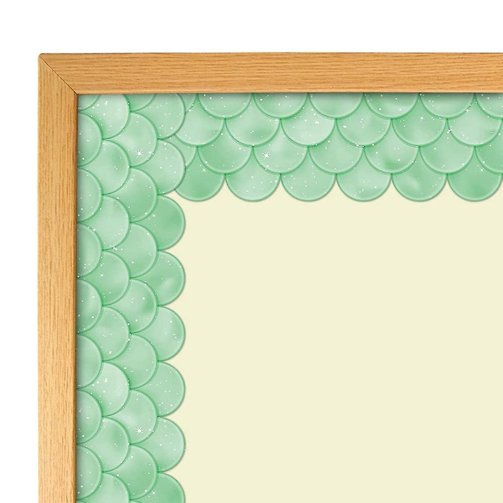 20m Ombre Green Scallops Bulletin Board Borders Rainbow Straight ...