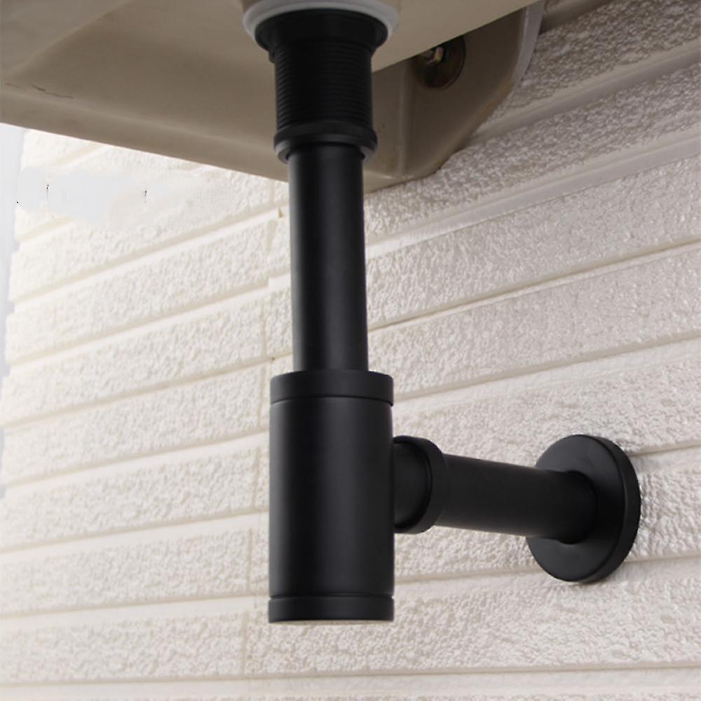 Black sink copper drain bouncing horizontal wall-mounted downspout ...