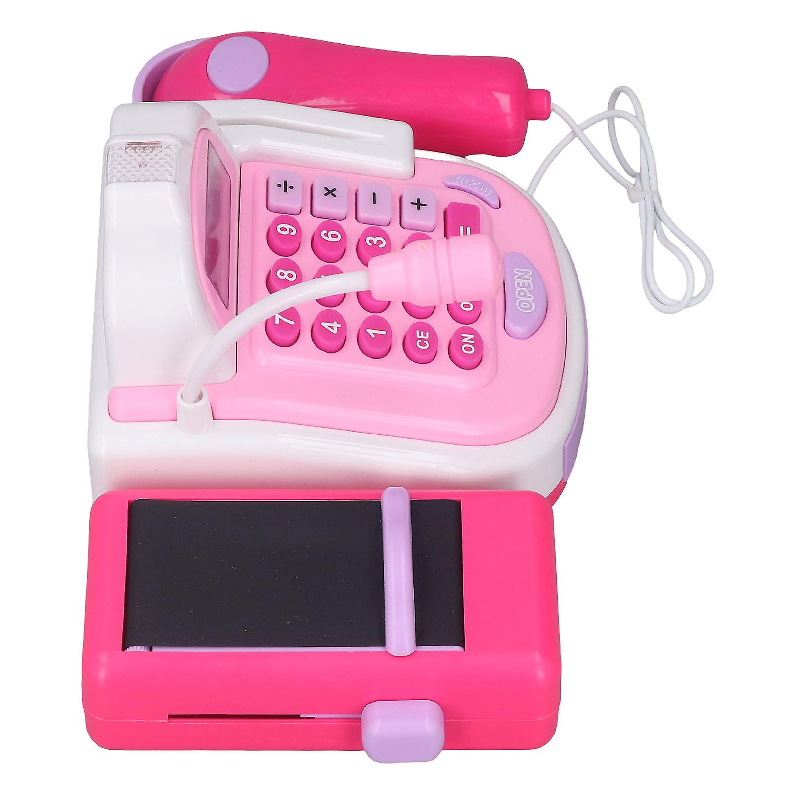 Pink Kids Cash Register Playset with Scanner, Calculator, Weighing ...