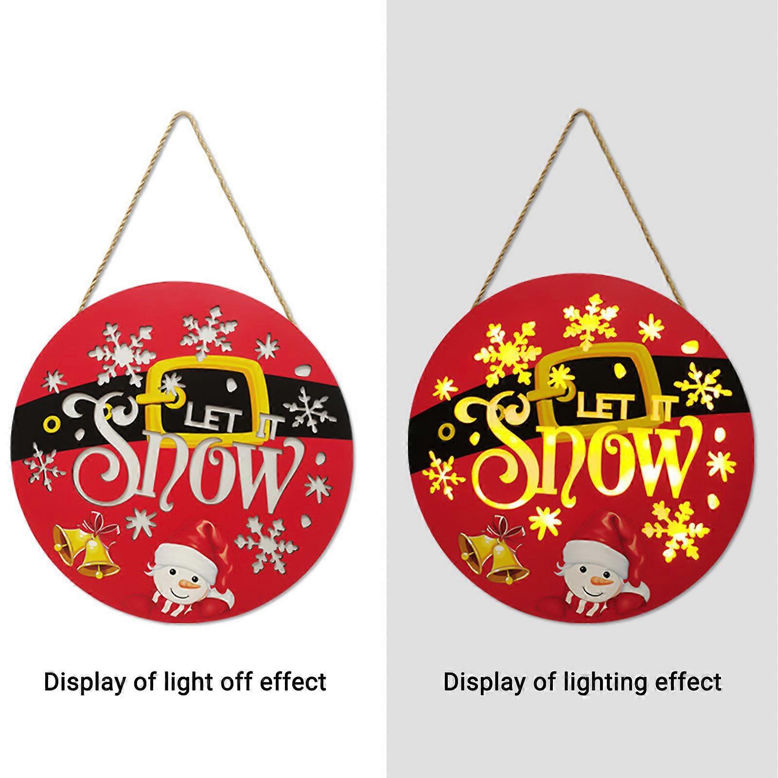 Christmas Day Hanging Sign With Light Front Door Welcome Sign Wall Sign ...