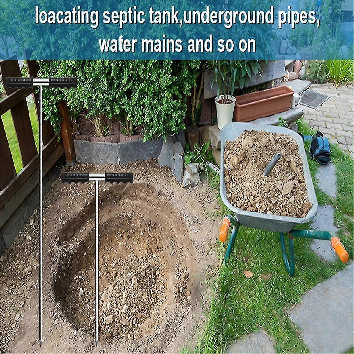 Stainless Steel Soil Probe, Adjustable Ground Rod Tool compatible with ...