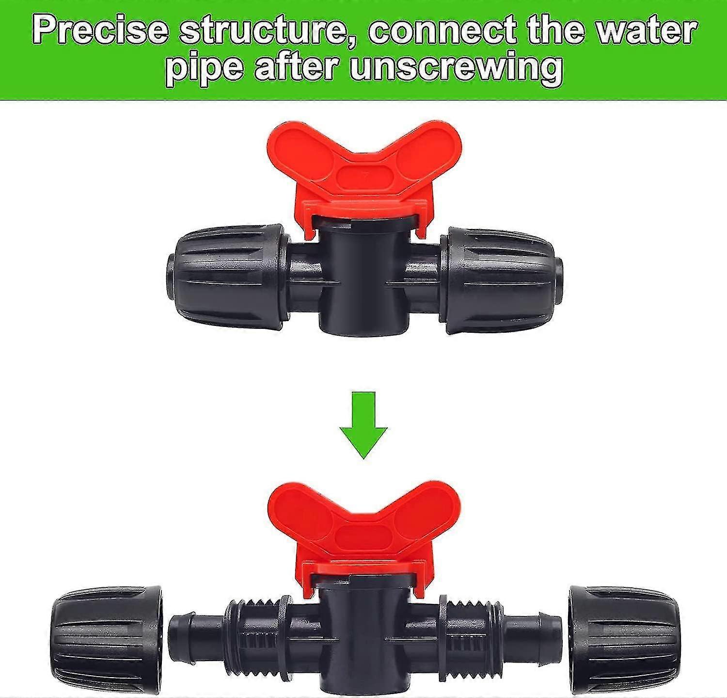 10pcs Drip Irrigation Switch Valve For 16mm Drip Tubing Barbed Locking ...
