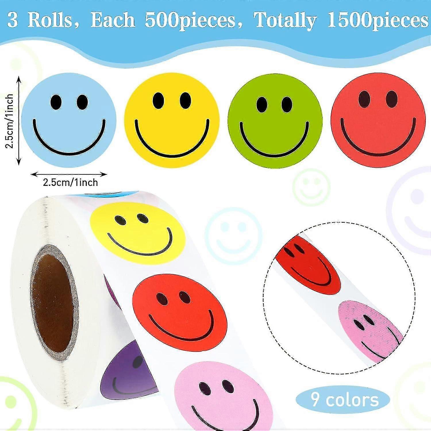 1500 Pieces Happy Smile Face Decal Small Happy Face Decal Mini ...