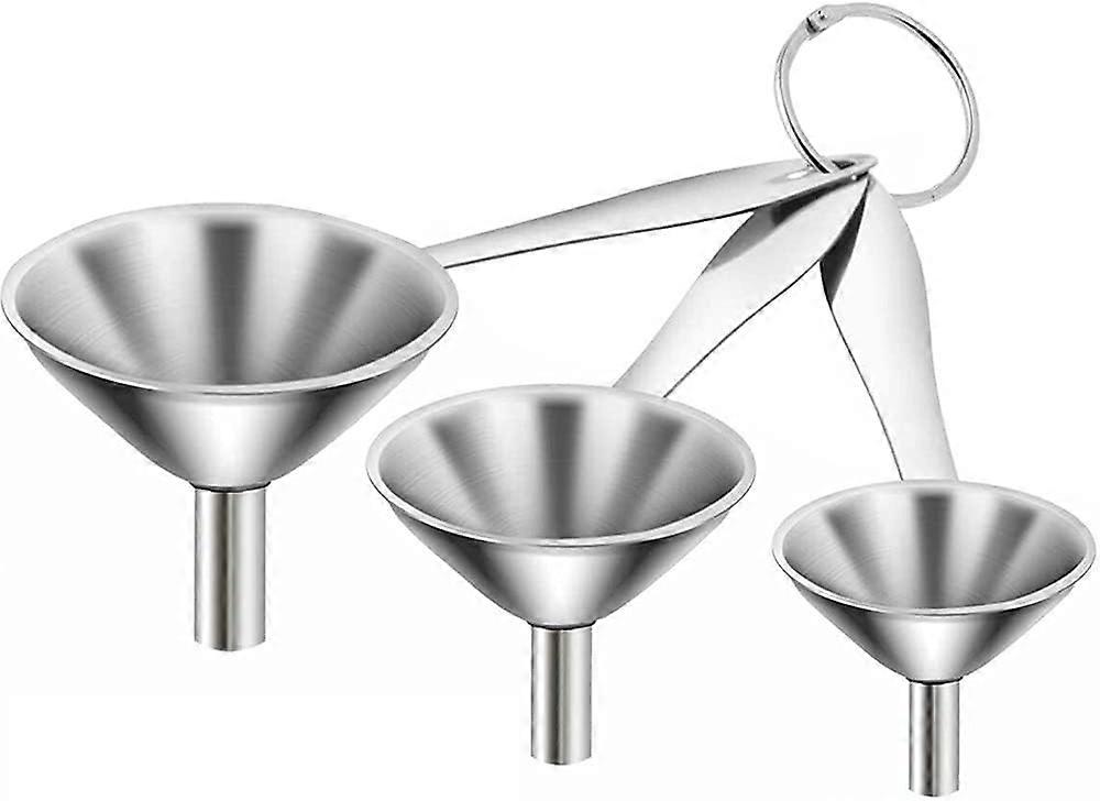 Stainless Steel Funnels,Set of 3 Small Funnels for Kitchen Metal Funnel with Long Handle | Fruugo UK