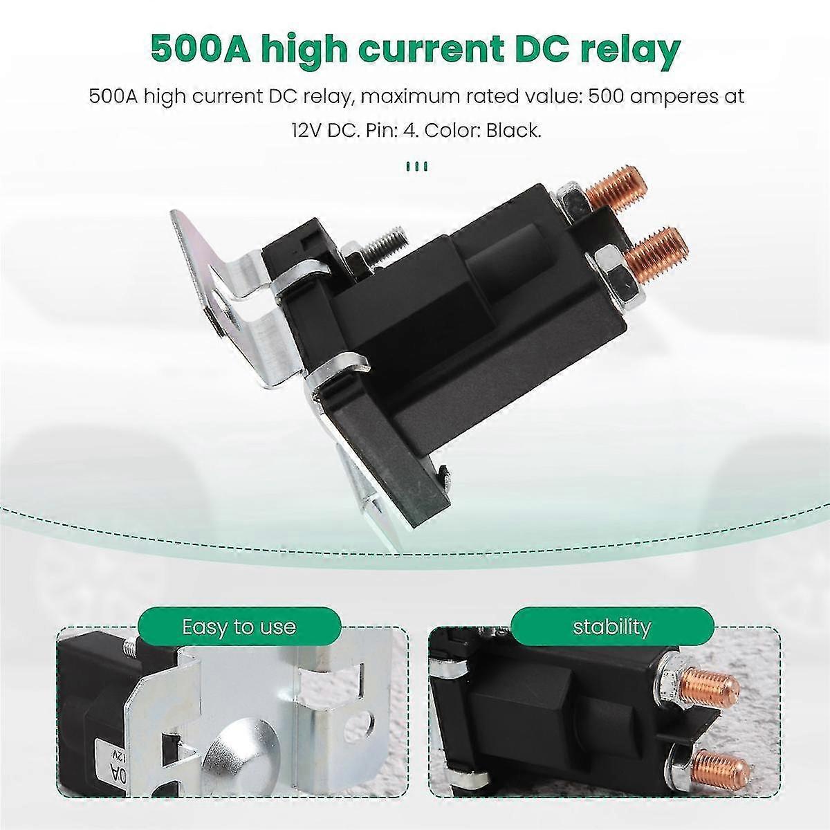 Dual Battery Isolator Relay Start On/Off 4 Pin 500A 12V For Car Power ...