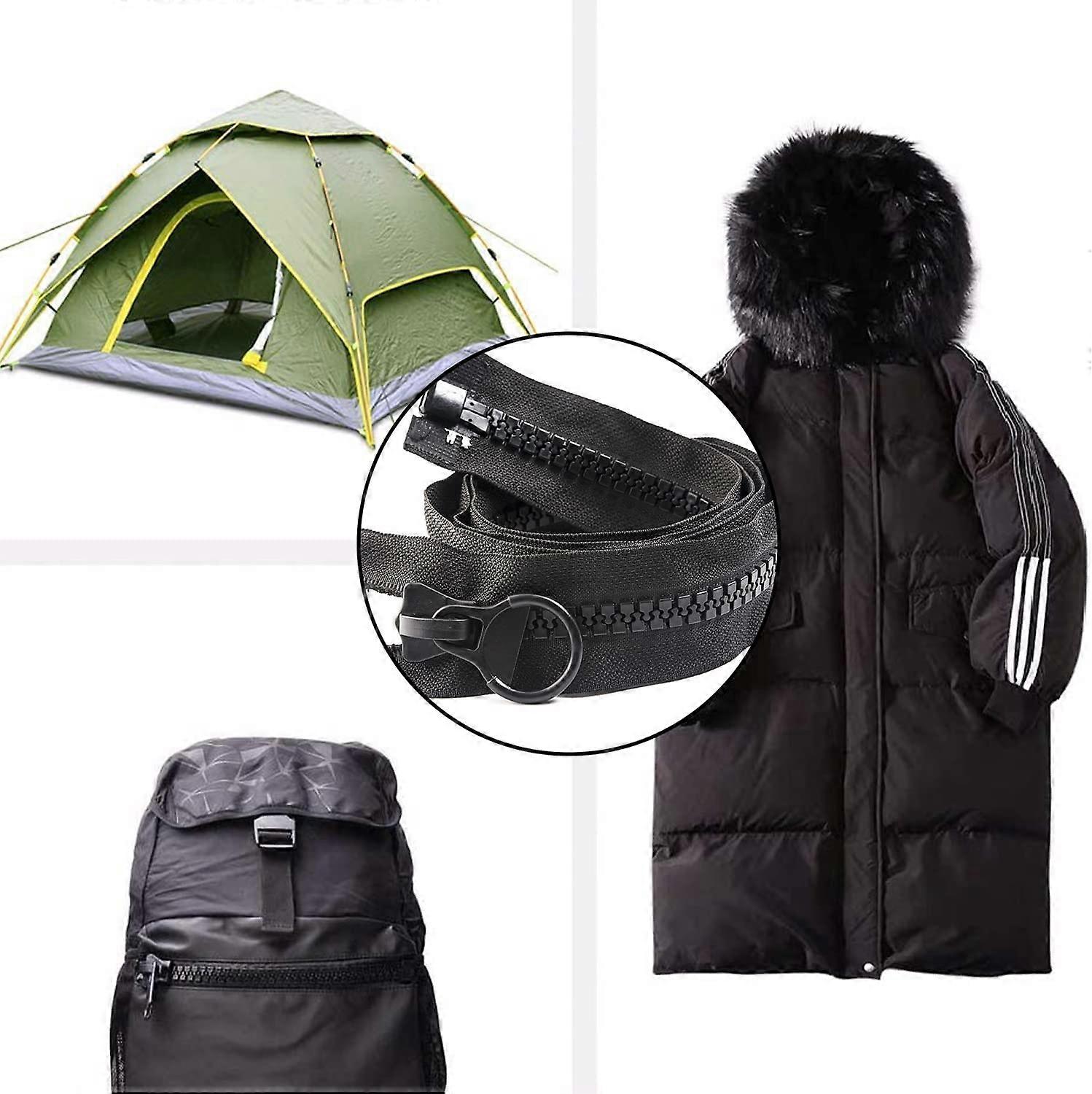 Double Open Super Large Plastic Zipper Black Teeth Heavy Duty Zippers ...