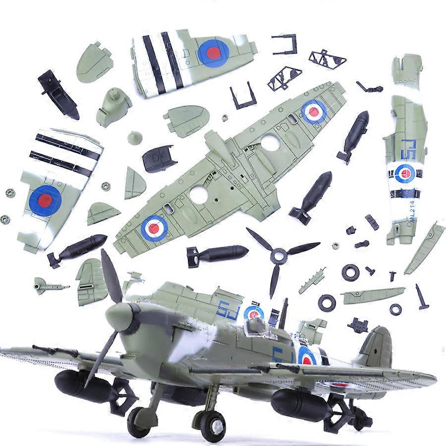 JWL-22cm 4D Diy Toys Fighter Assemble Blocks Building Model Airplane ...