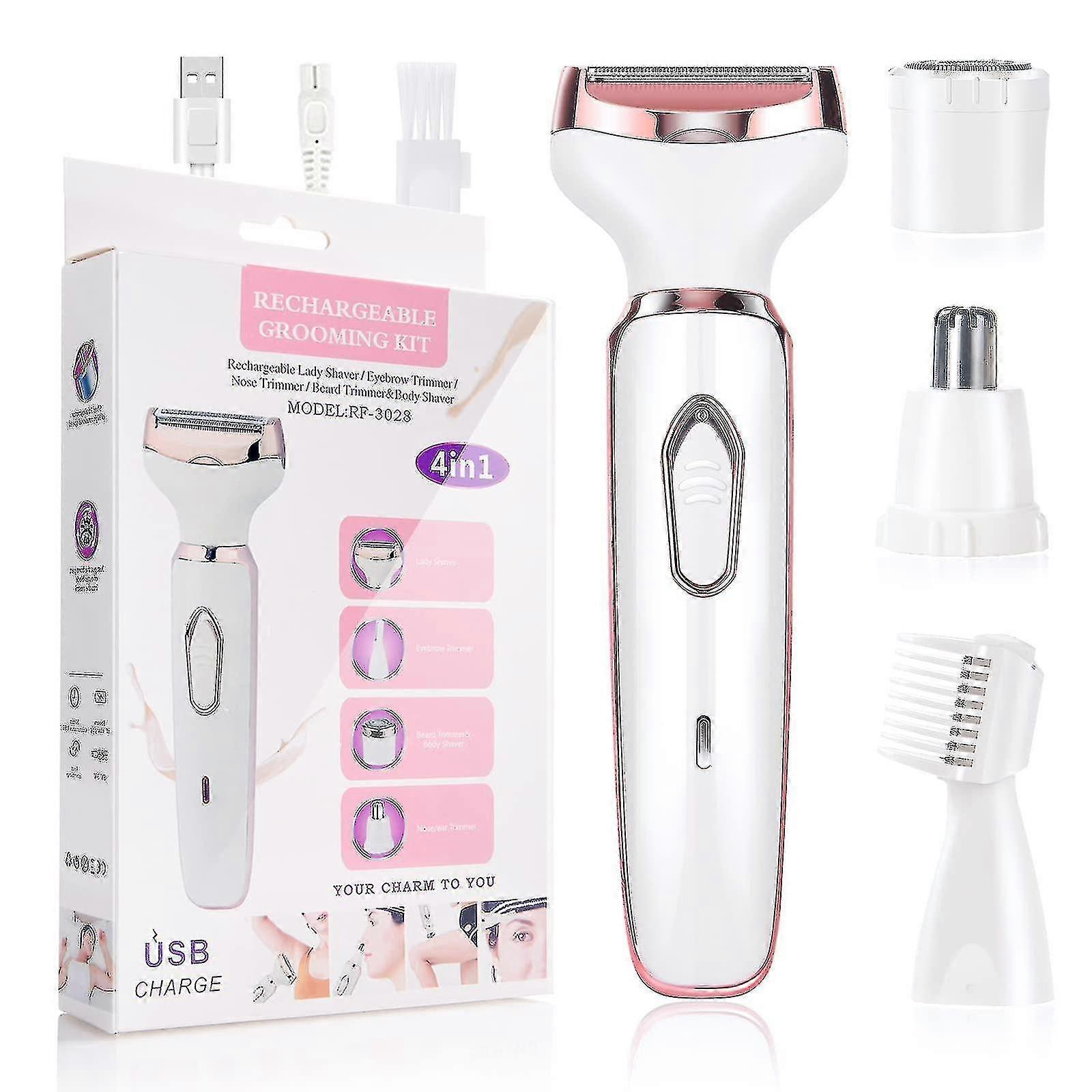 4 In 1 Electric Ladies Shaver Usb Rechargeable Waterproof Ladies Shaver ...