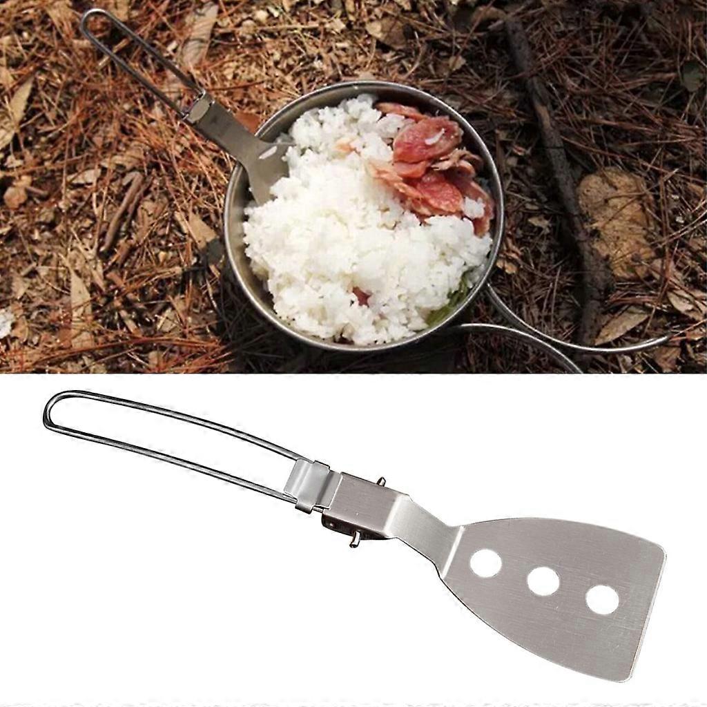Folding Frying Spatula Stainless Steel Outdoor Camp Picnics Fried Steak ...