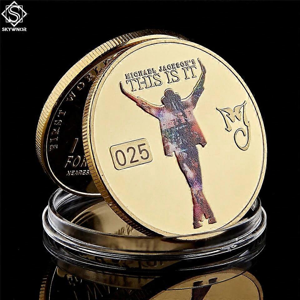 World Pop Super Star Michael Jackson Gold Commemorative Coin For True ...