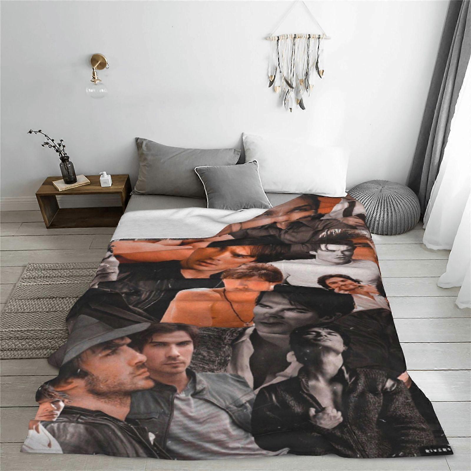 Damon Salvatore Blanket Soft Cozy Fleece Throw Blanket Plush ...