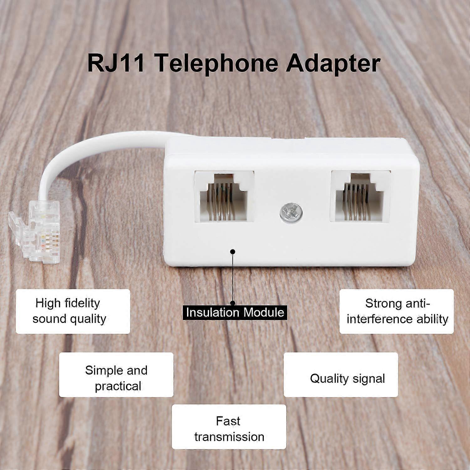 Two Way Telephone Splitters, RJ11 6P4C Cable Telephone Wall Adapter and ...
