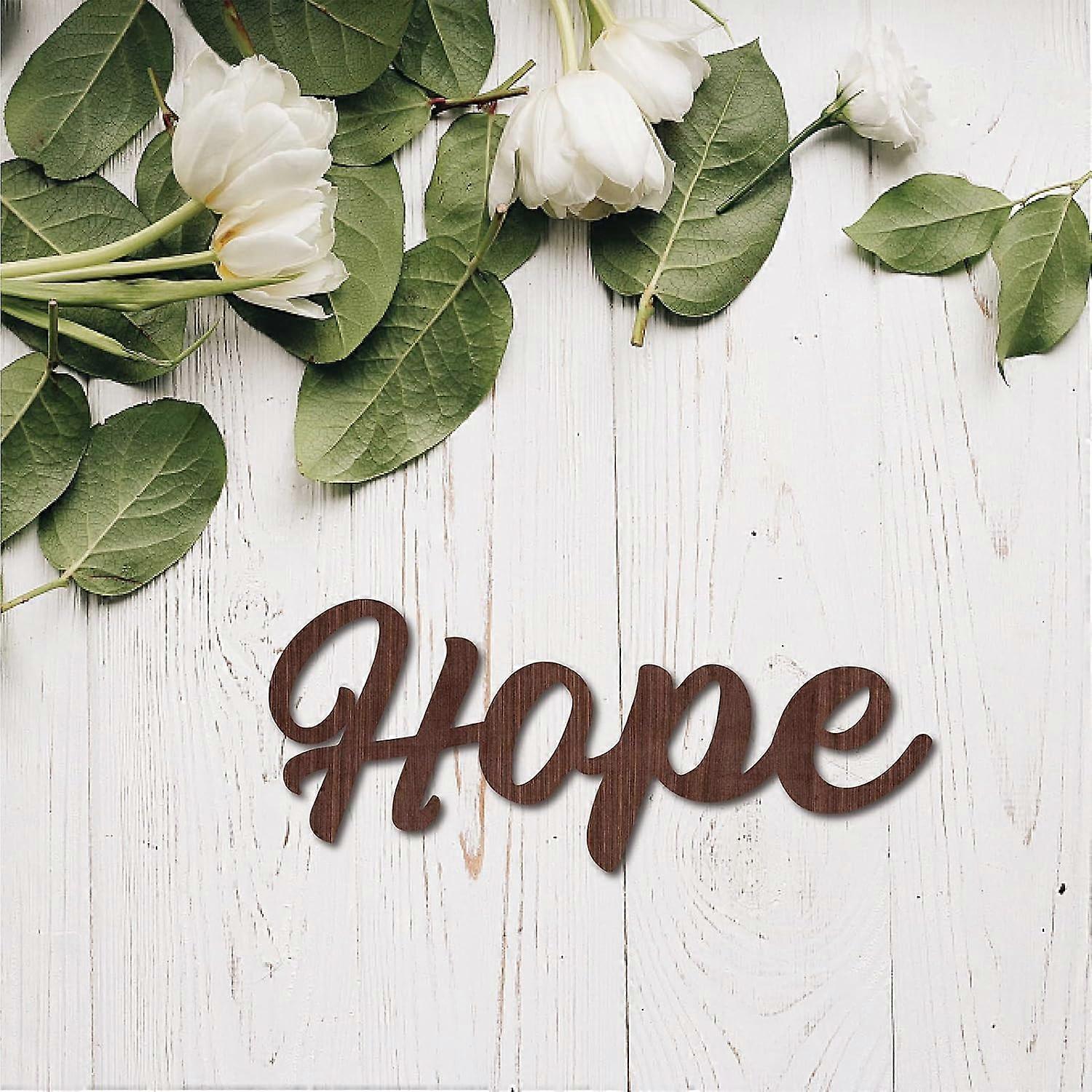 Cutout Sign Hope Wooden Wall Art Decor Wood Word Sculpture Signs Rustic ...