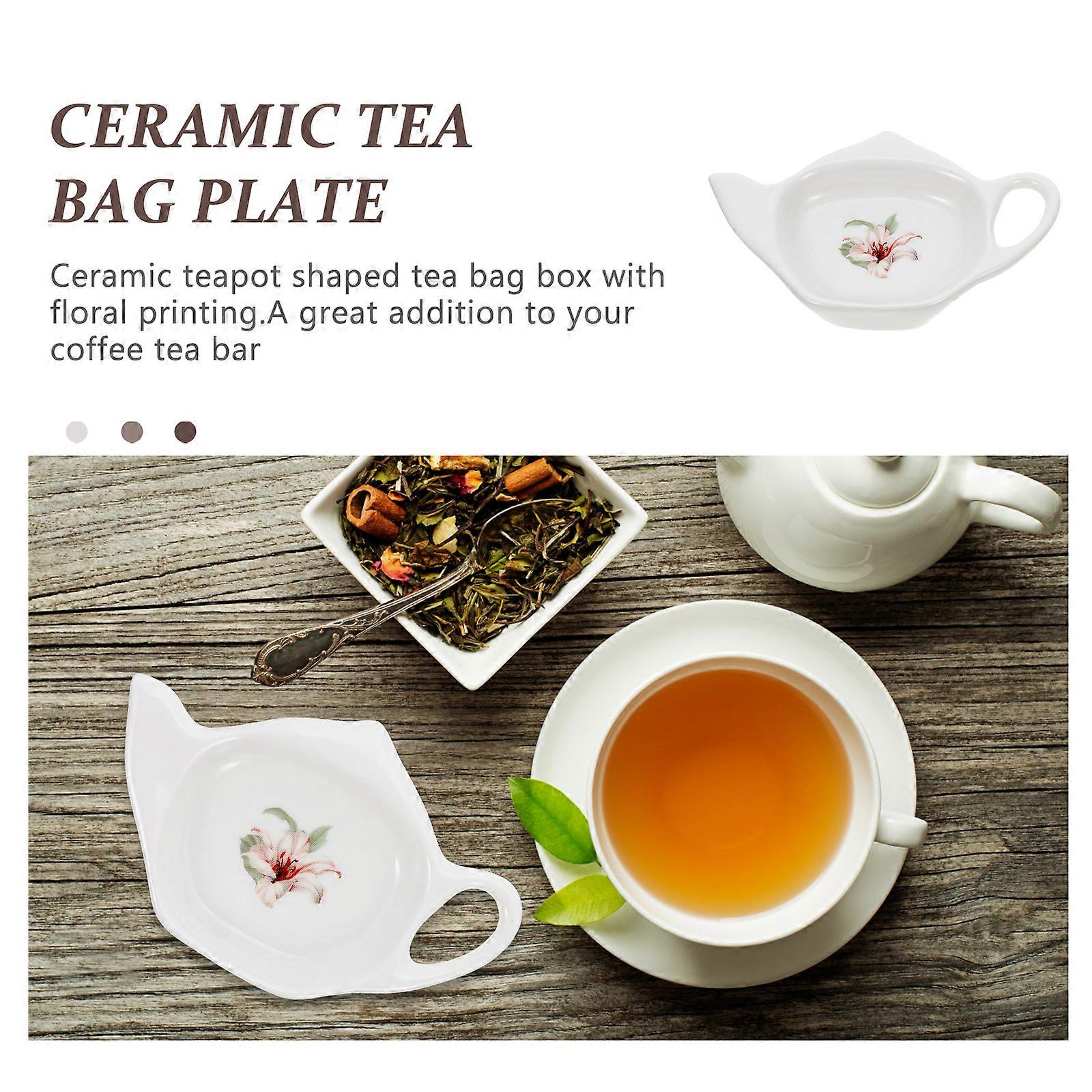 2Pcs Ceramic Tea Bag Holders Exquisite Tea Bag Tray Small Loose Tea ...